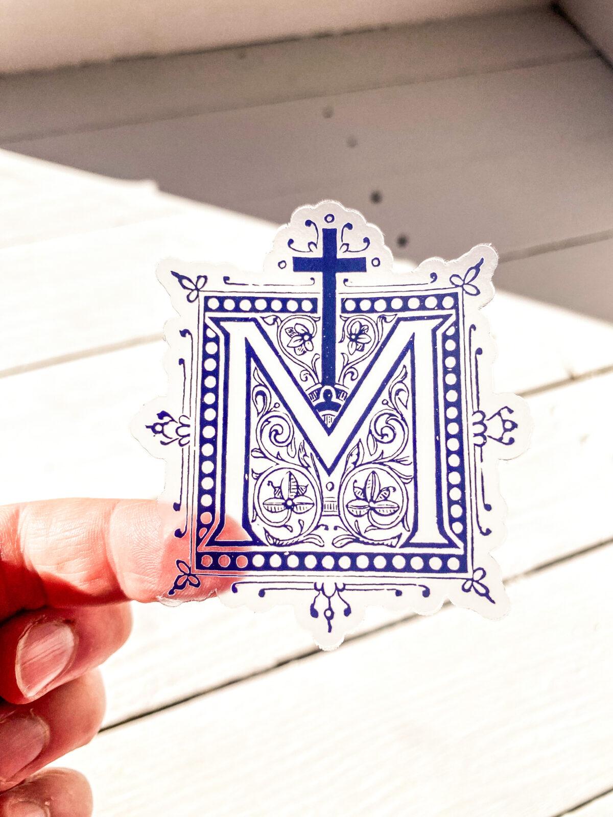 Decal Sticker-Marian Cross Large – Fidelity Books and Pieties